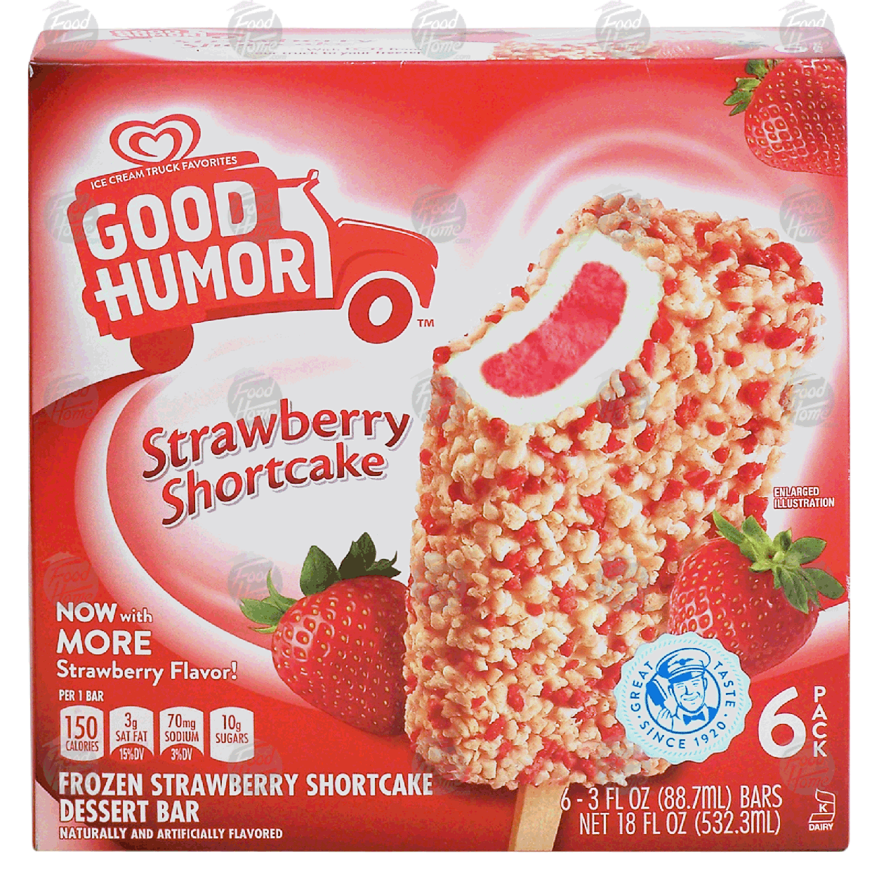 Good Humor Frozen Strawberry Shortcake Dessert Bar 6 Pk Ice Cream