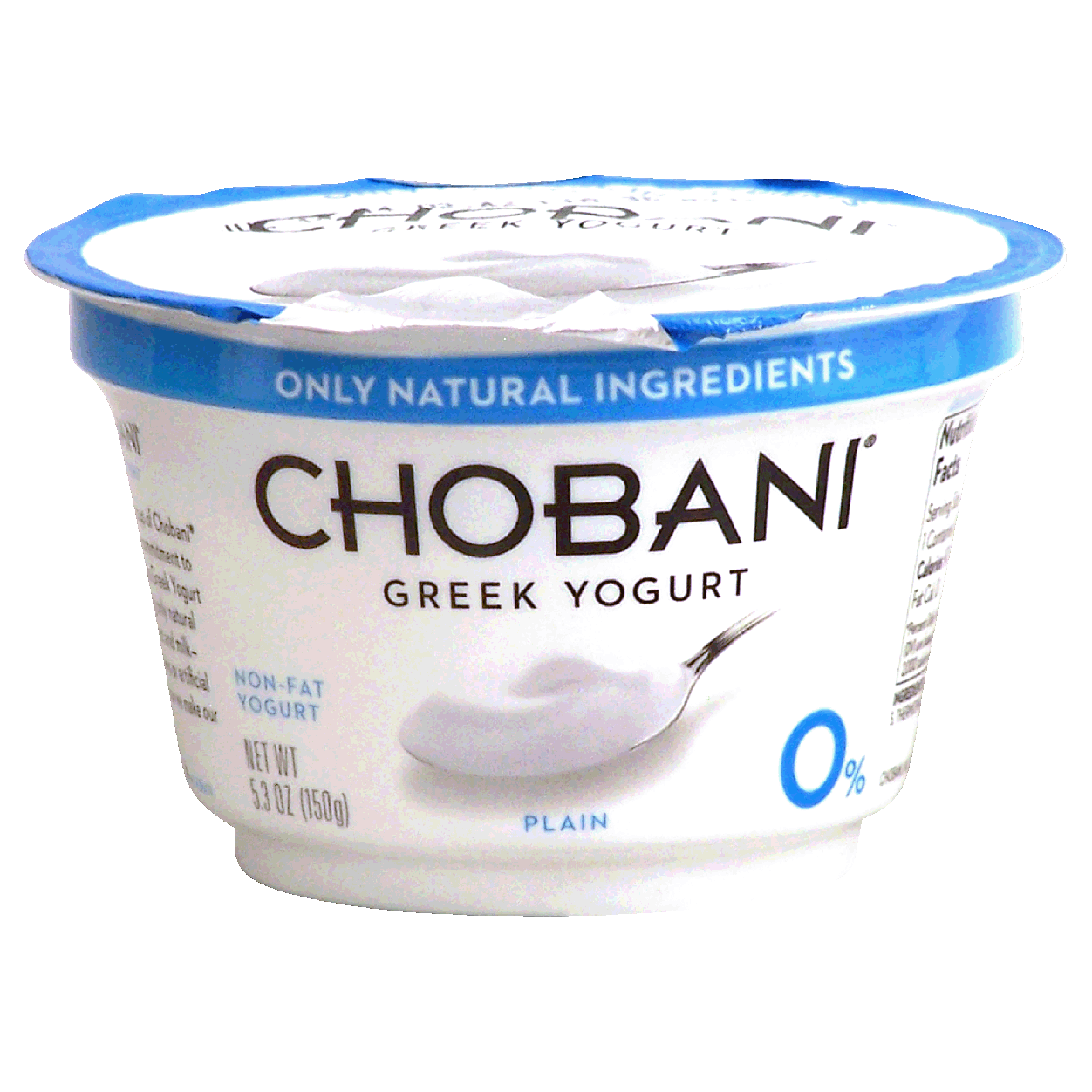 Chobani Greek Yogurt non-fat plain greek yogurt 5.3oz Chobani Greek Yogurt non-fat plain greek yogurt 5.3oz